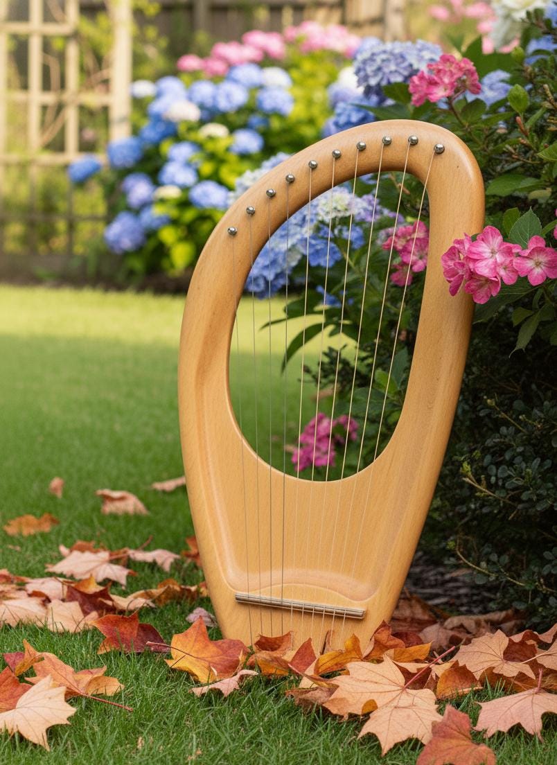Handmade Celtic Lyre Harp Beechwood 10 String Pentatonic Musical ...