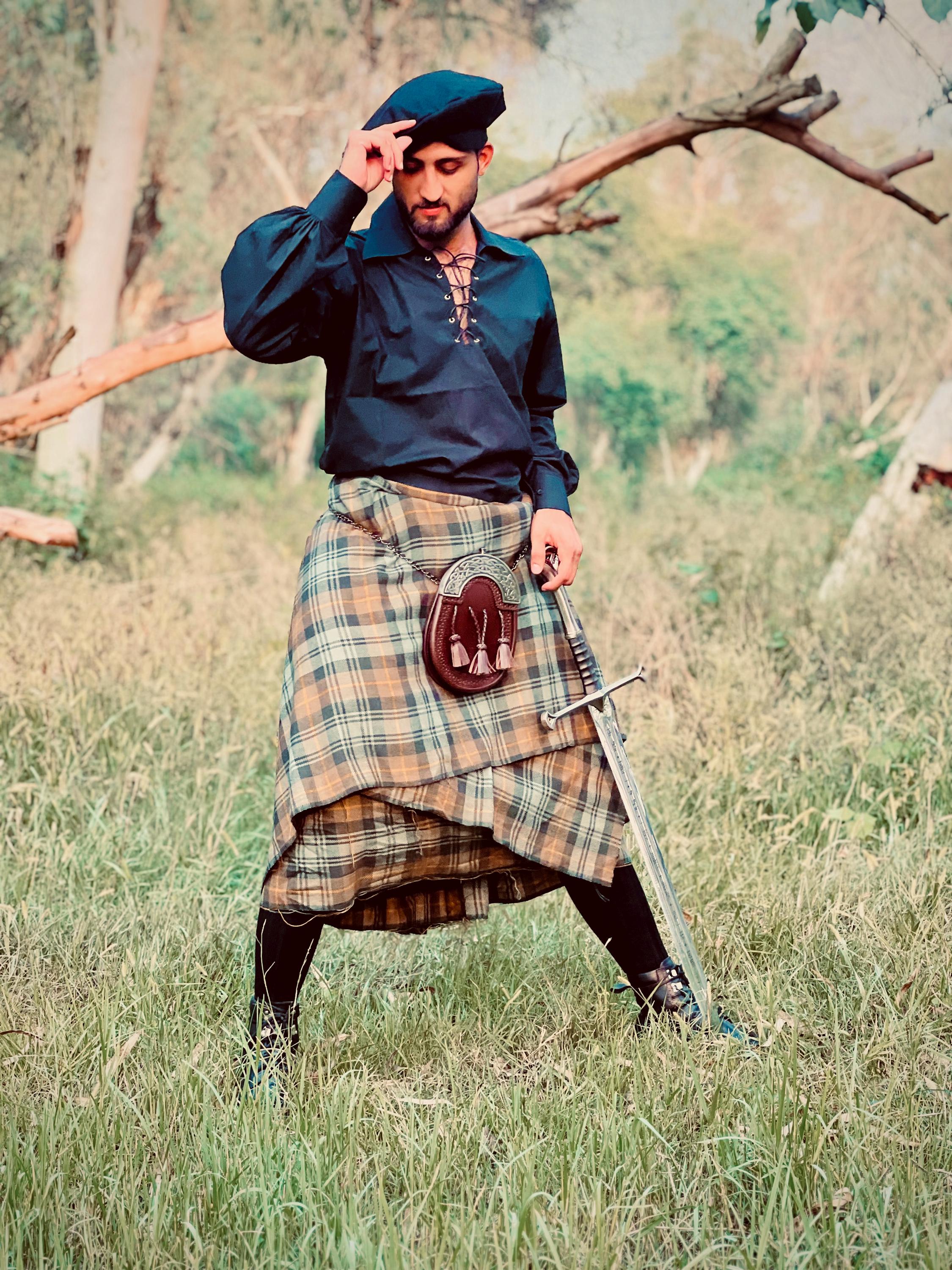 Men's Scottish Great Kilt Traditional Tartan Plaid Handmade Outlander ...