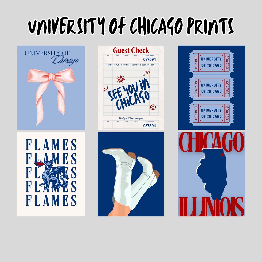 University of Chicago Digital Prints - Etsy