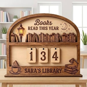 Books Read This Year Counter, Vintage Book Read Tracker, Personalized ...