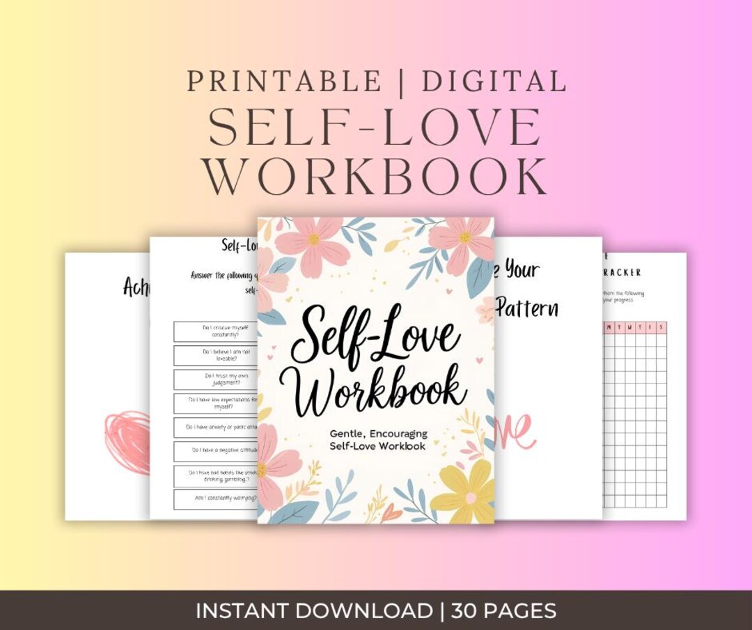 Digital Self-love Workbook | Printable Guided Journal for Confidence ...