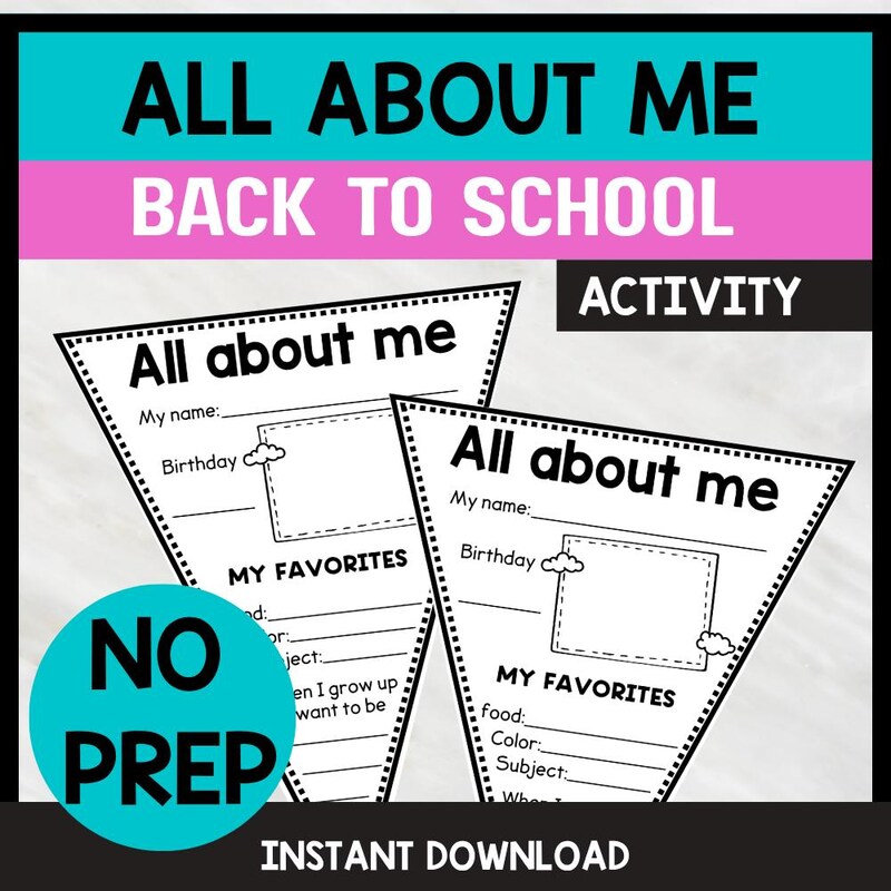 All About Me Pennant - Etsy