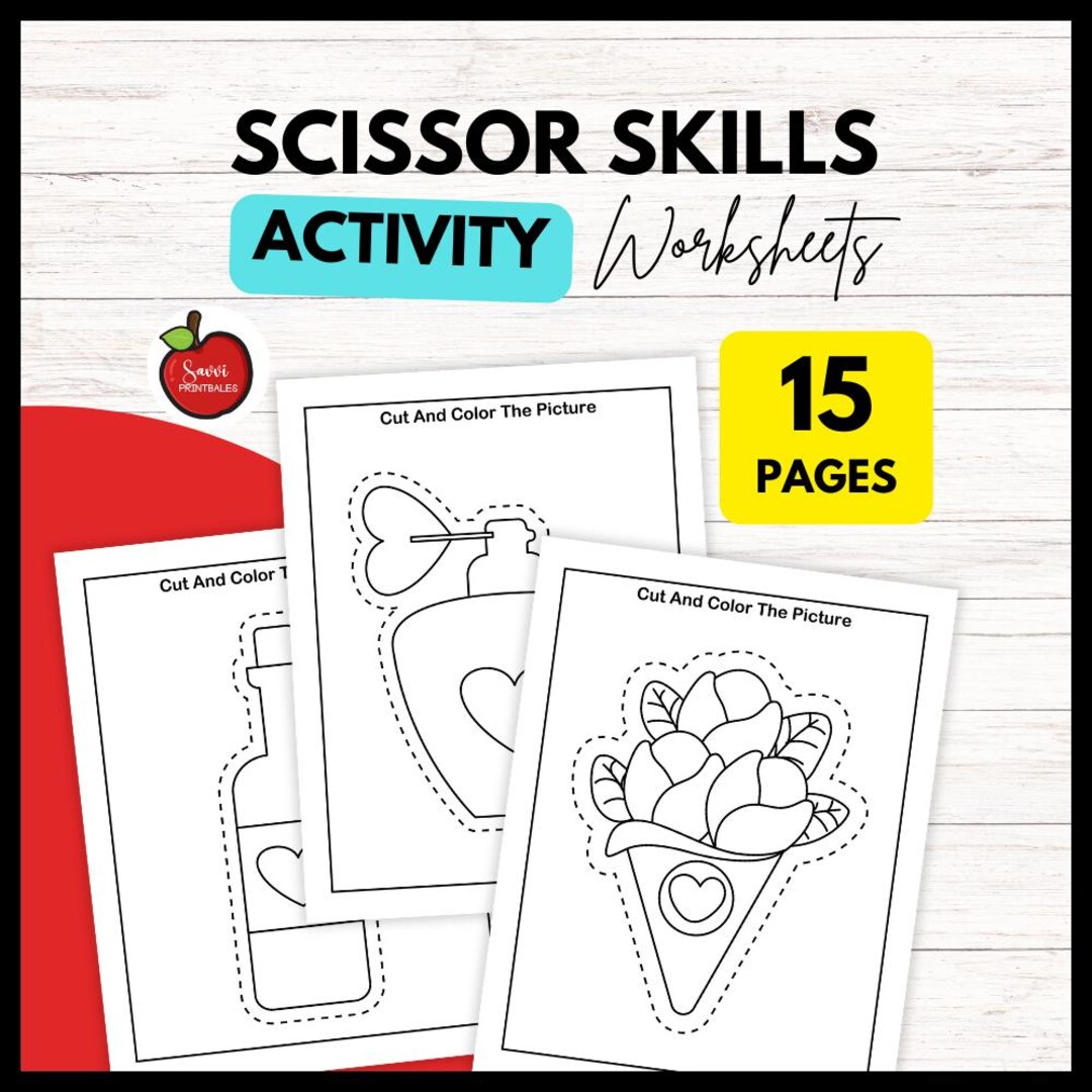 Kids Scissor Skills Workbook | Printable Cutting Worksheets for ...