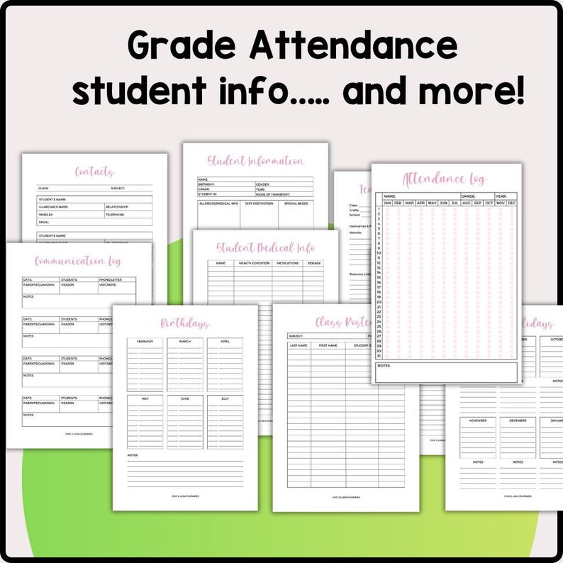Printable Teacher Planner: Undated Lesson Planning Binder (digital ...