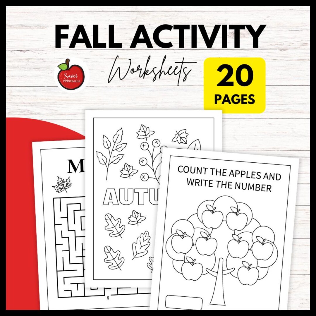 Printable Fall Activity Pack | Fun Autumn Worksheets for Kids - Etsy
