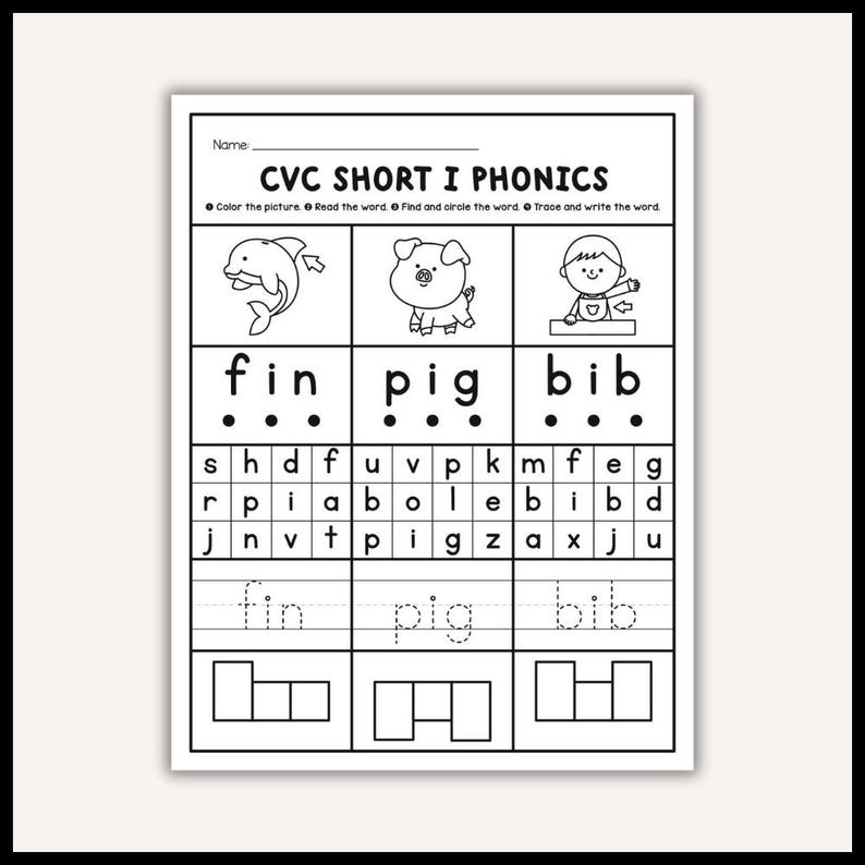 CVC Words Phonics Worksheets: Kindergarten & 1st Grade Literacy (PDF ...