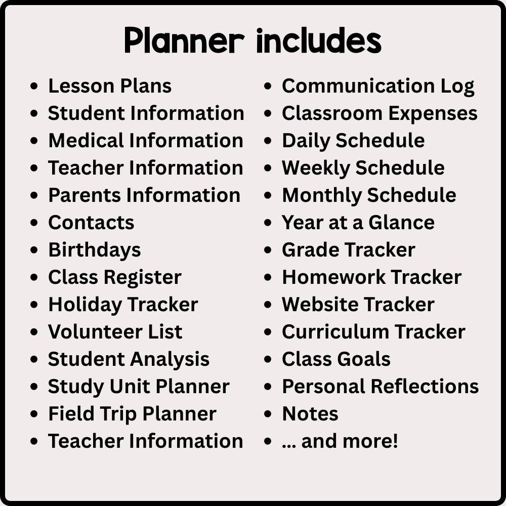 Printable Teacher Planner: Undated Lesson Planning Binder (digital ...