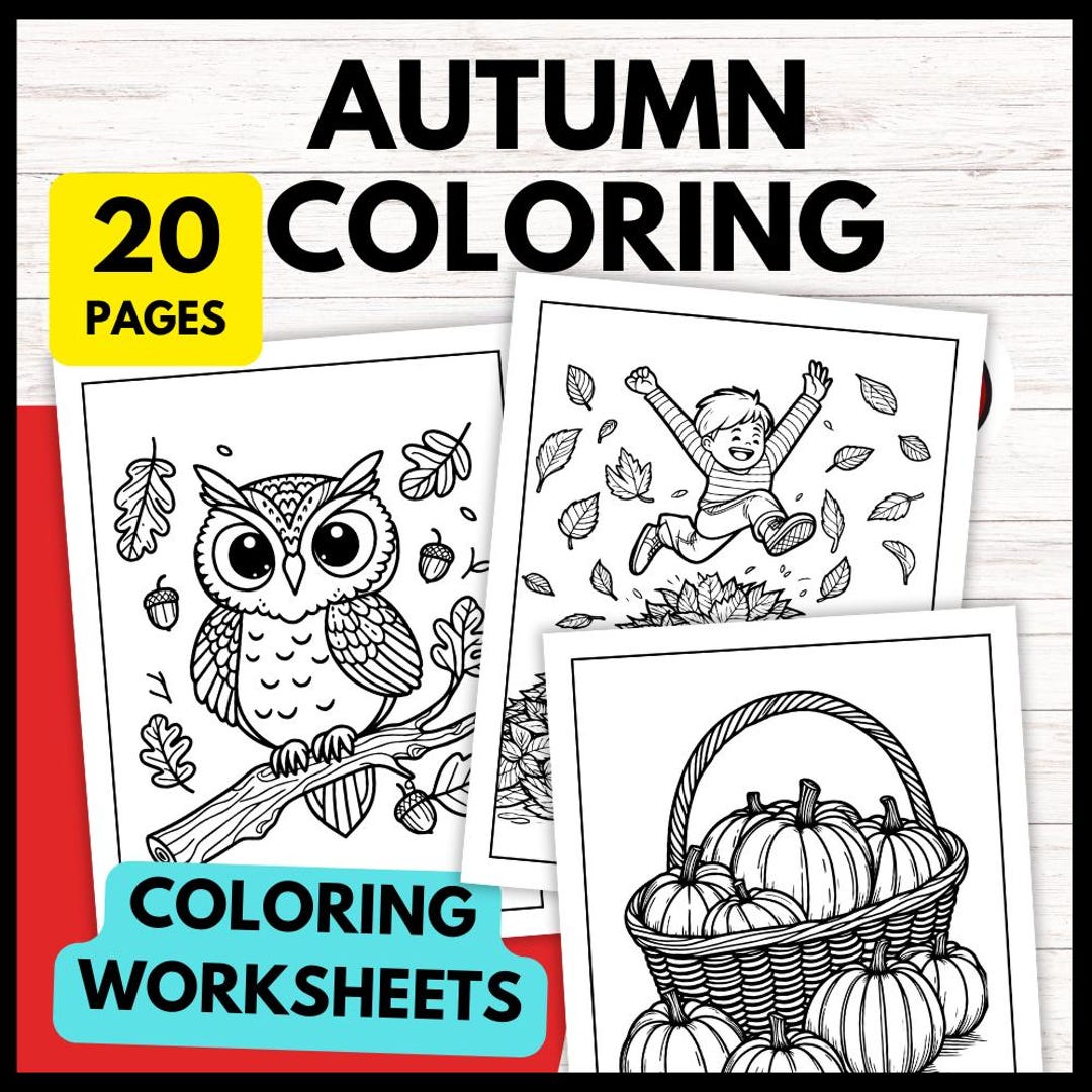 Cute Autumn Coloring Book for Preschool | Fall PDF Printables for Kids ...