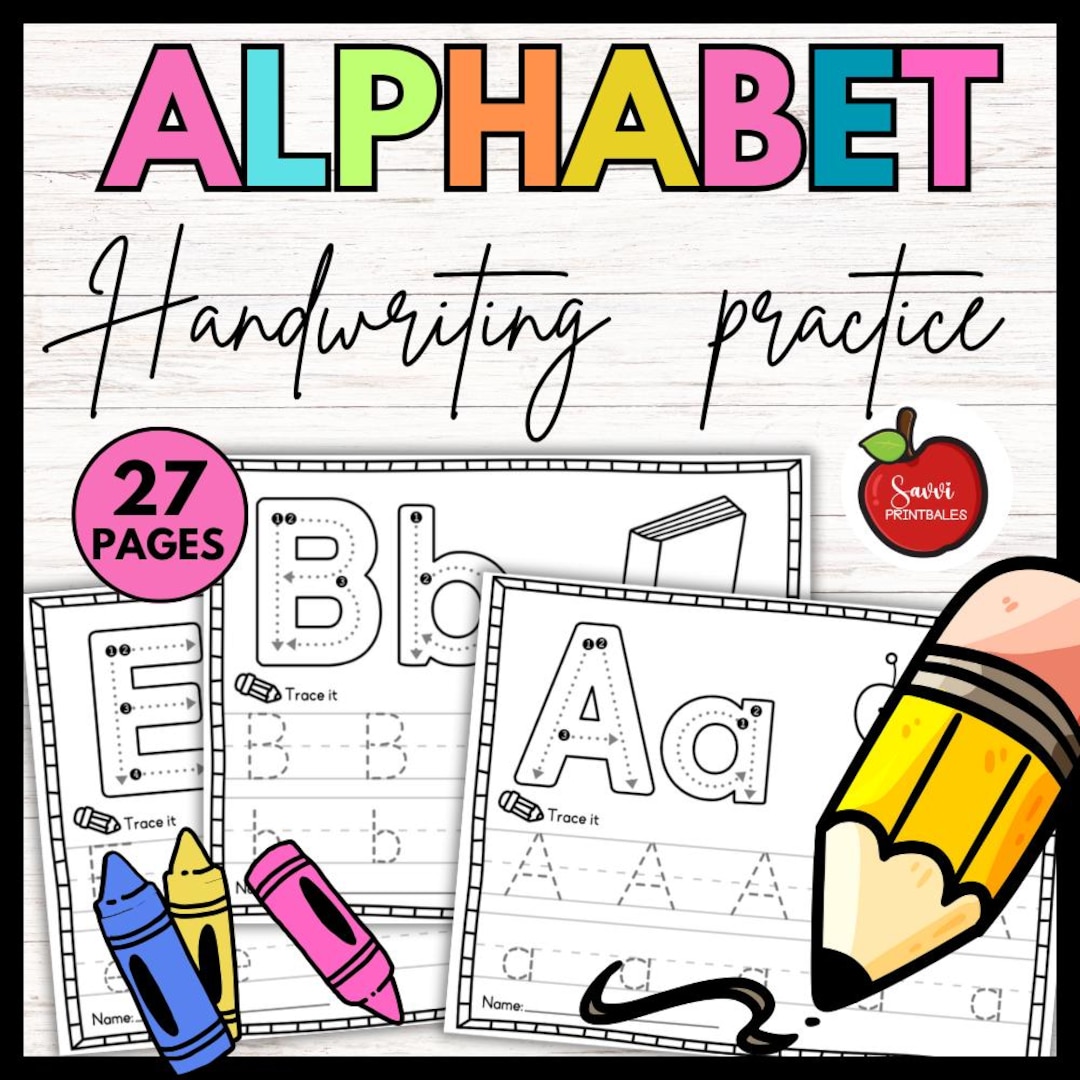 Alphabet Handwriting Practice Worksheets | Preschool & Kindergarten ...