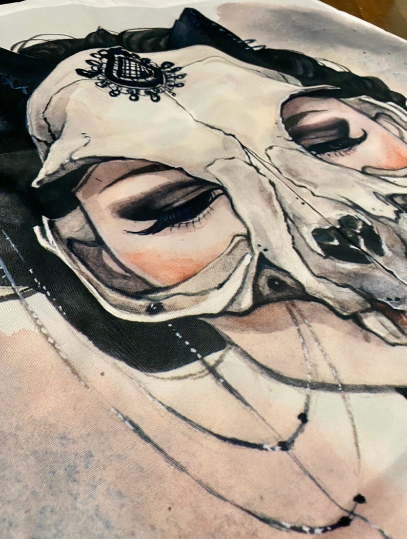 Black Cat Skull Mask Gothic Witch Macabre Wall Art Decor by - Etsy