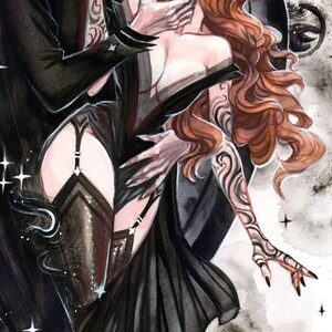 ACOTAR Feysand Fairytale Goth Macabre Decor Witchy Erotic Wall Art Poster Watercolor Sketch ...