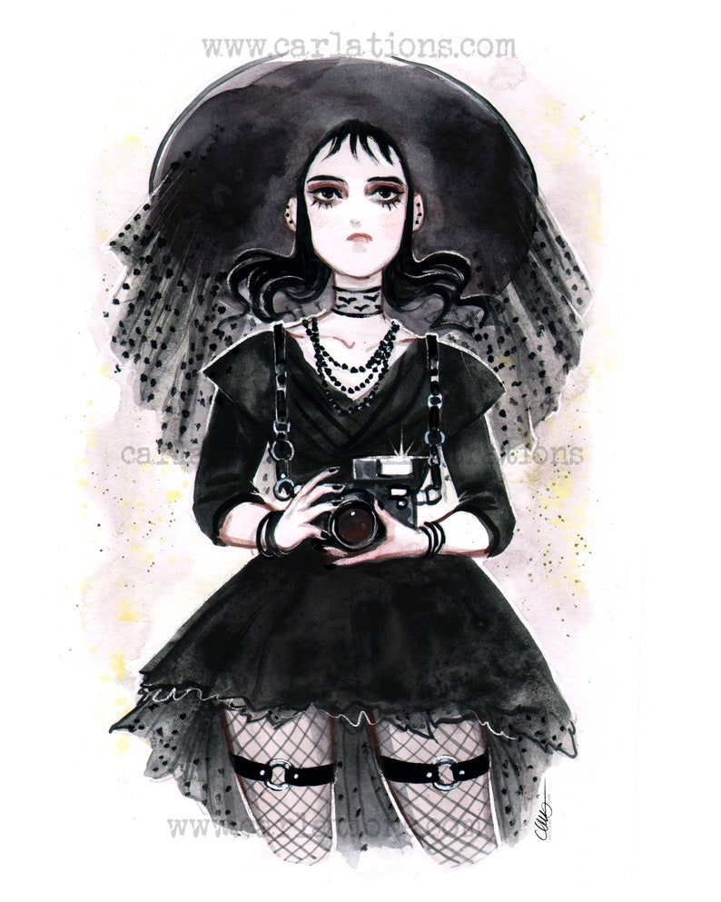Lydia Deetz Beetlejuice Spooky Gothic Wall Poster Watercolor - Etsy