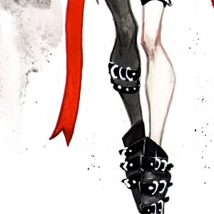 Pin up Boudoir Burlesque Villain Watercolor Pin-up Print by Carlations ...