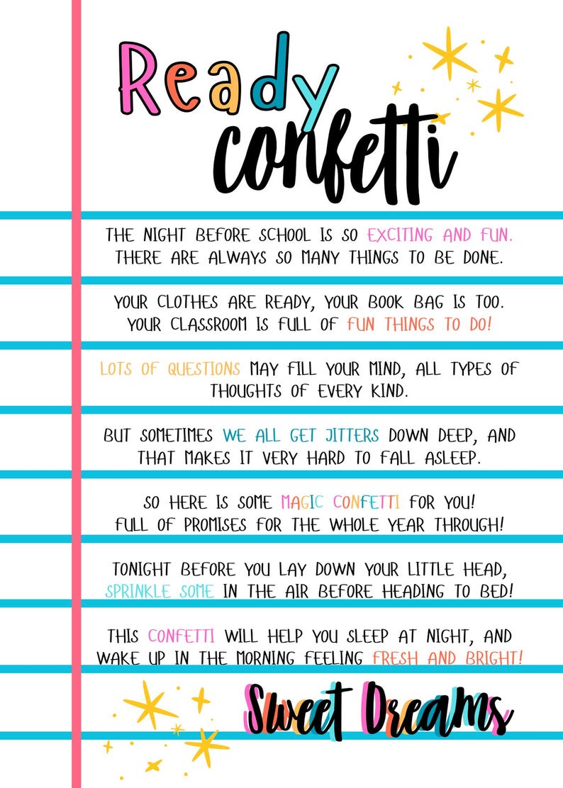 Back to School Confetti Tag | Ready Confetti | Jitter Glitter | Digital ...