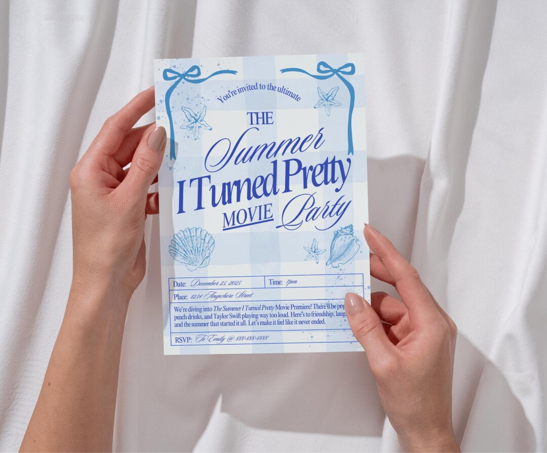 TSITP Movie Premiere Party Invitation: Coastal Preppy Theme (digital ...