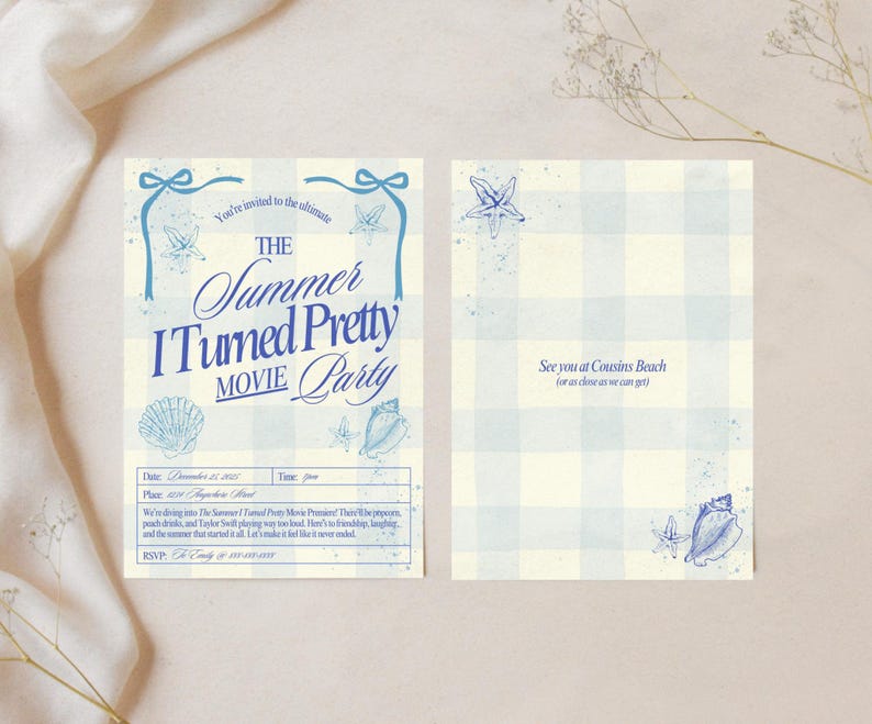 TSITP Movie Premiere Party Invitation: Coastal Preppy Theme (digital ...