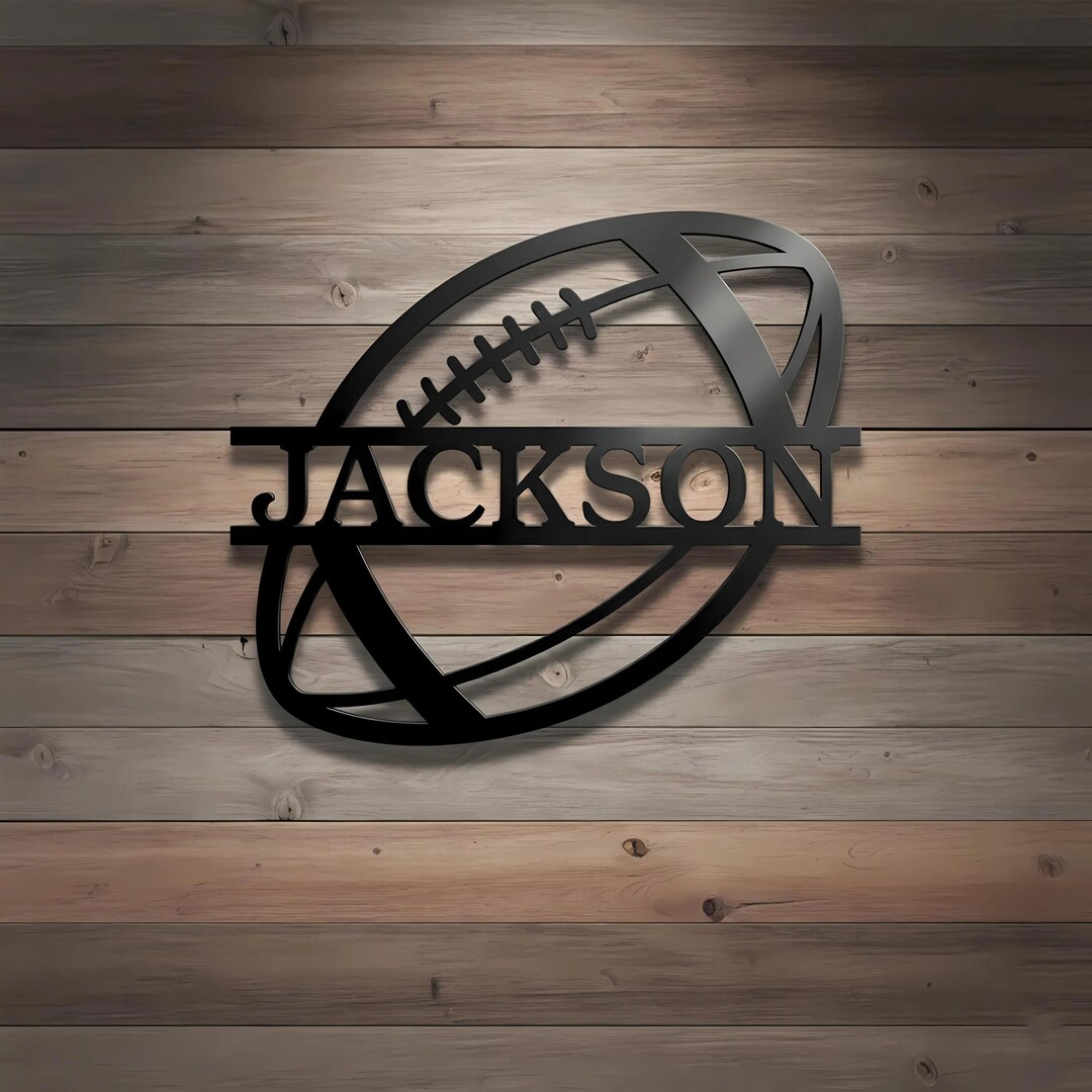 Personalized USA Football Metal Wall Art, Football Sign, Football Name ...