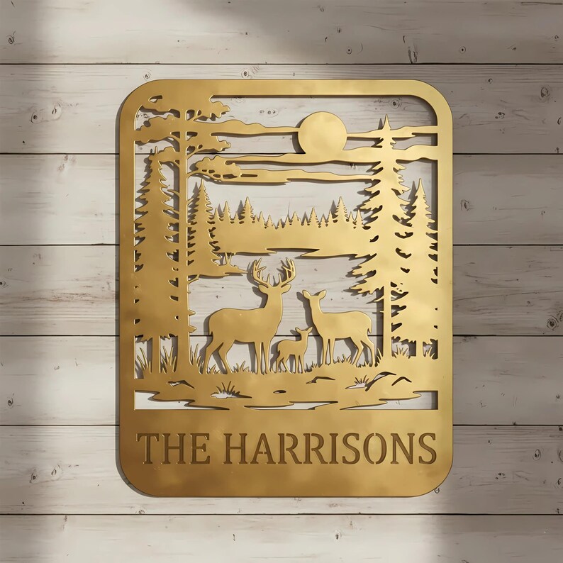 Personalized Oval Deer Metal Cabin Sign Outdoor Hunting Deer Hunter ...