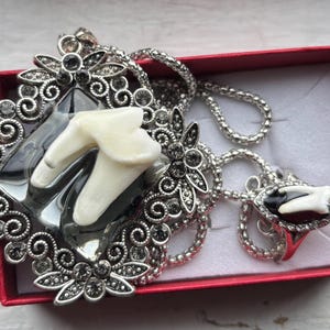 Fox Teeth Black and Silver Jewelry - Etsy