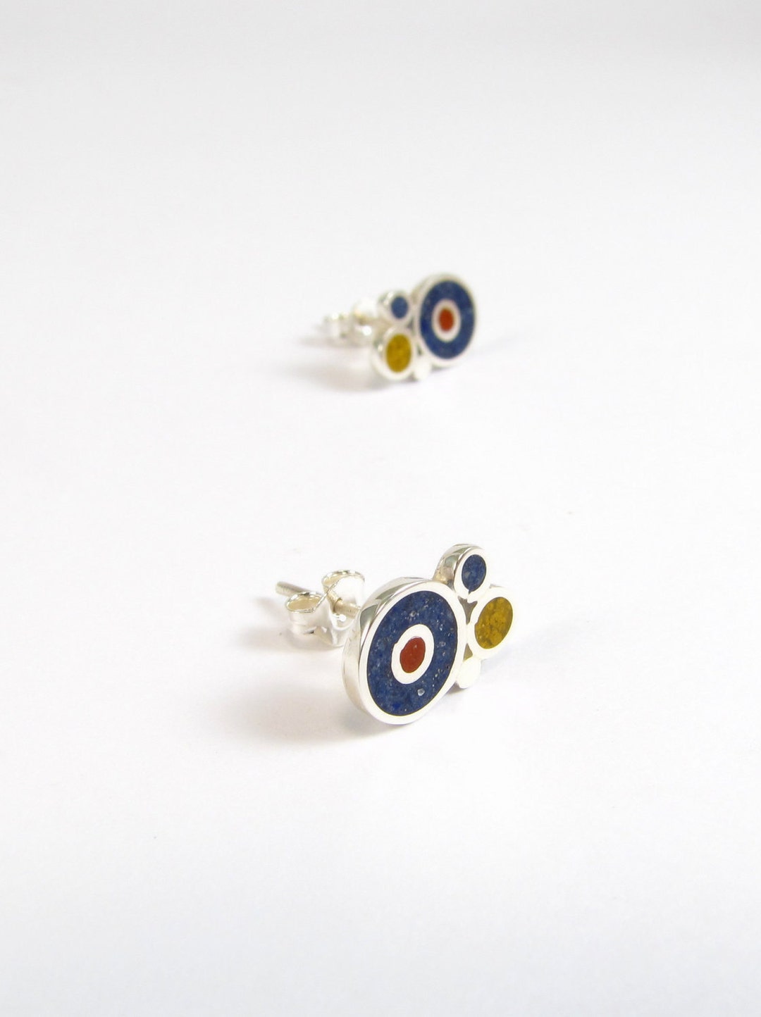 Bubbles Studs - Color Sterling Silver 925 - Circles Earrings - Etsy