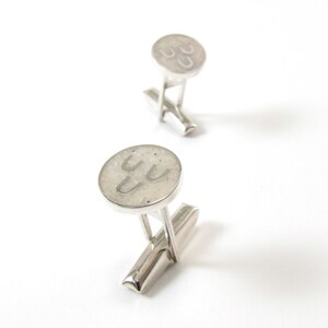 White Cufflinks - Sterling Silver 925 - Wedding Jewelry - Minimal ...