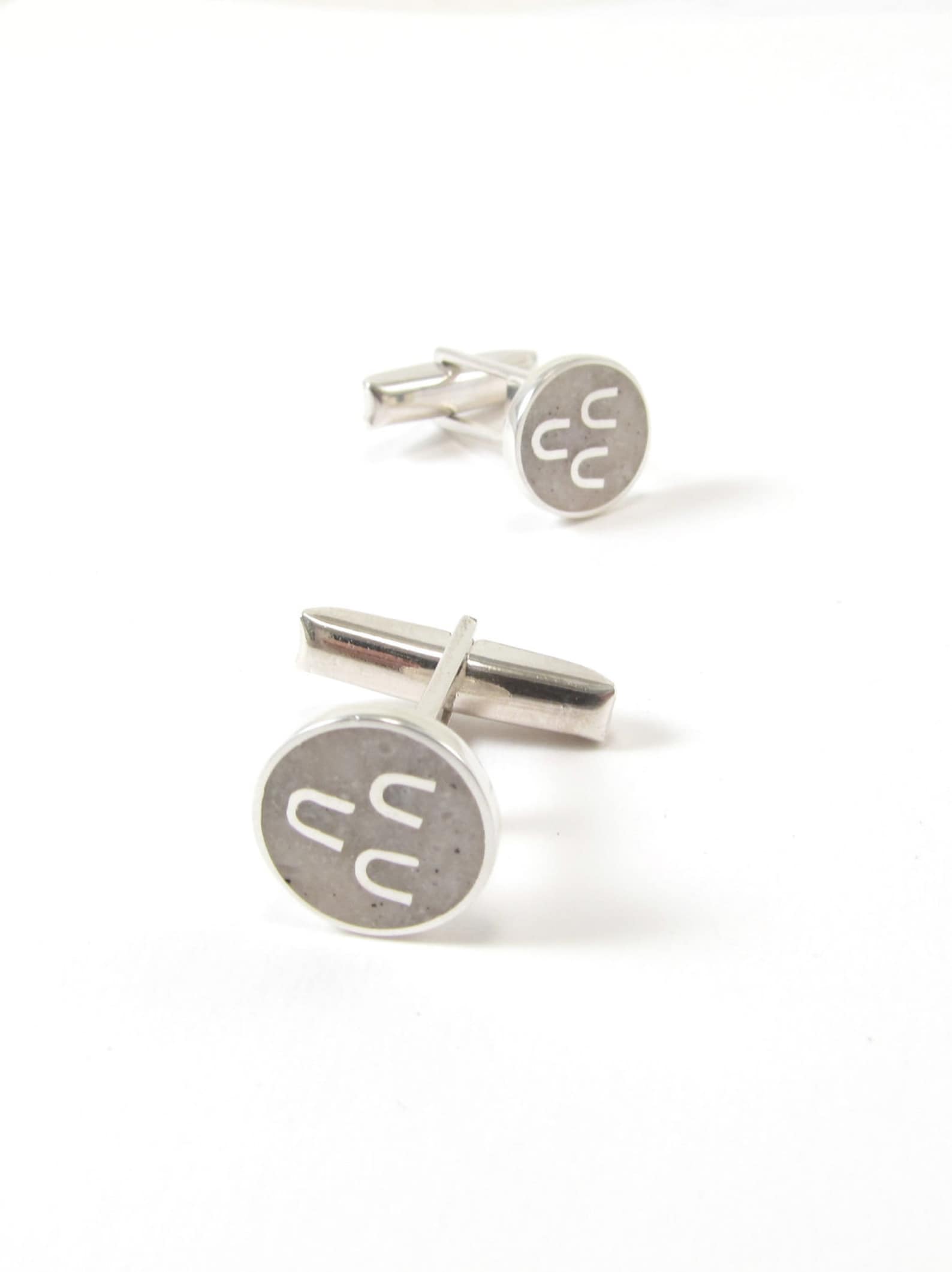 White Cufflinks - Sterling Silver 925 - Wedding Jewelry - Minimal ...