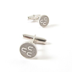 White Cufflinks Sterling Silver 925 Wedding Jewelry Minimal Design - Etsy