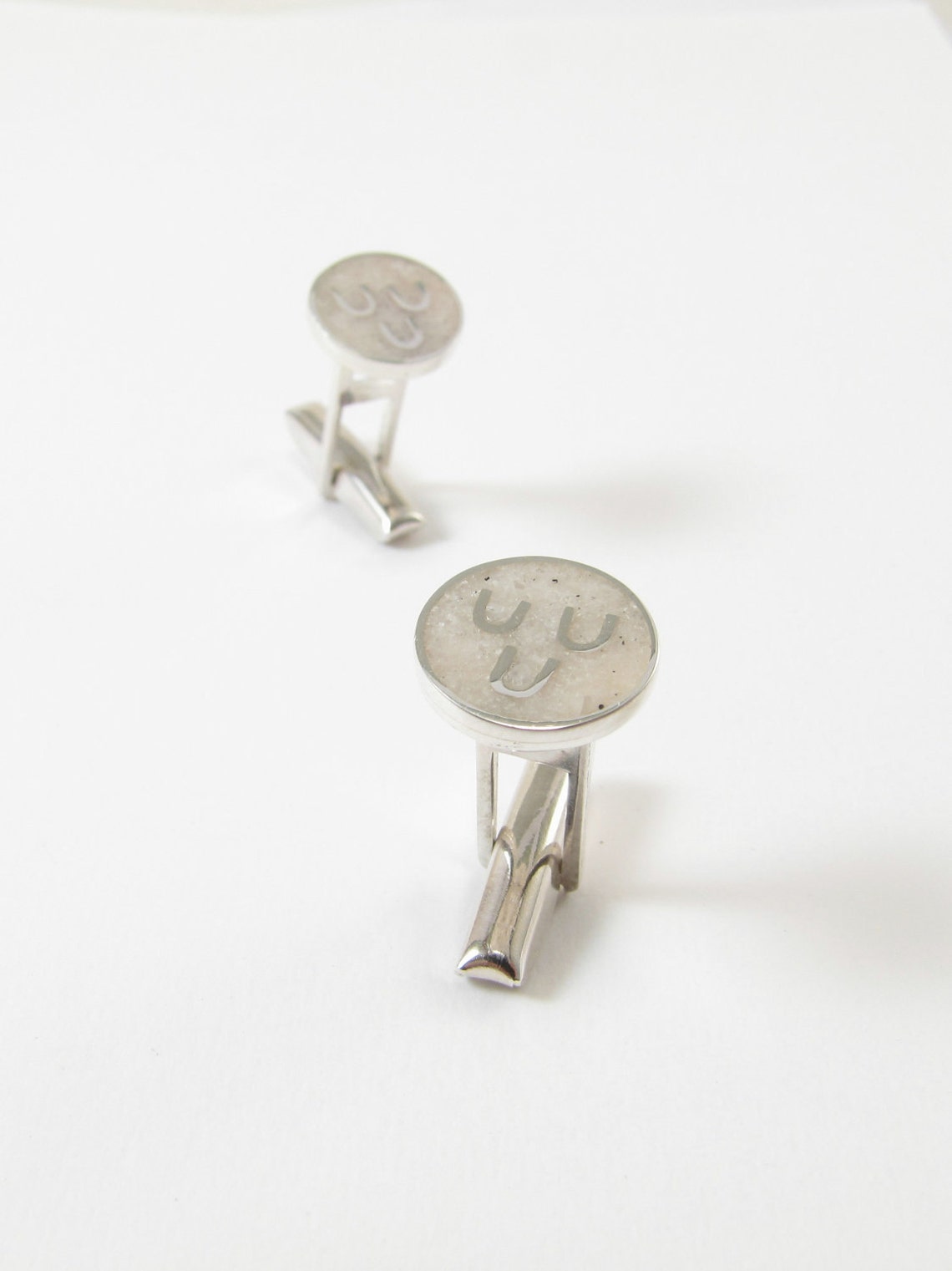 White Cufflinks - Sterling Silver 925 - Wedding Jewelry - Minimal ...