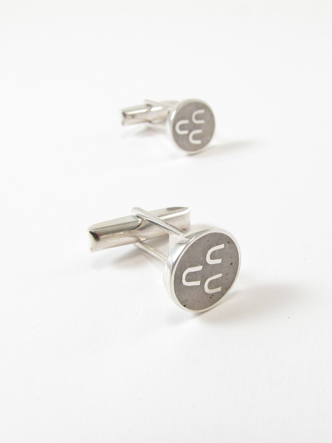 White Cufflinks - Sterling Silver 925 - Wedding Jewelry - Minimal ...