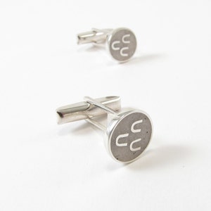 White Cufflinks - Sterling Silver 925 - Wedding Jewelry - Minimal ...