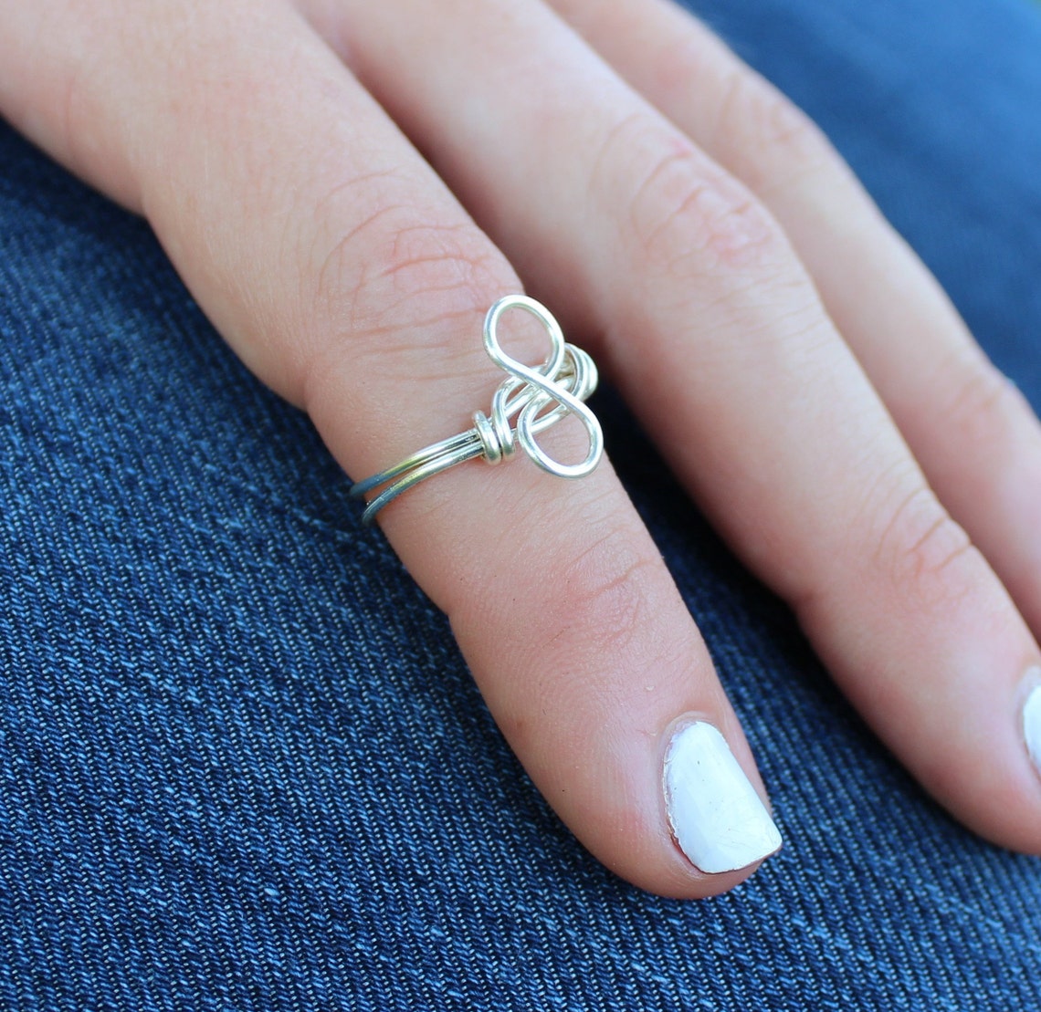 Silver Infinity Ring, Custom Size Wire Wrapped Infinity Jewelry ...
