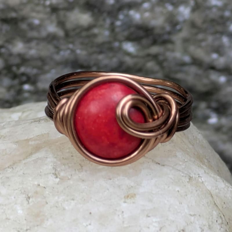 Red Stone Ring - Etsy