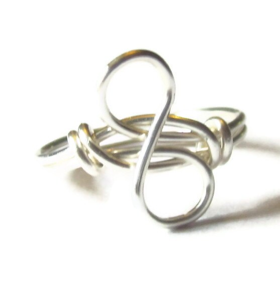 Silver Infinity Ring, Custom Size Wire Wrapped Infinity Jewelry ...