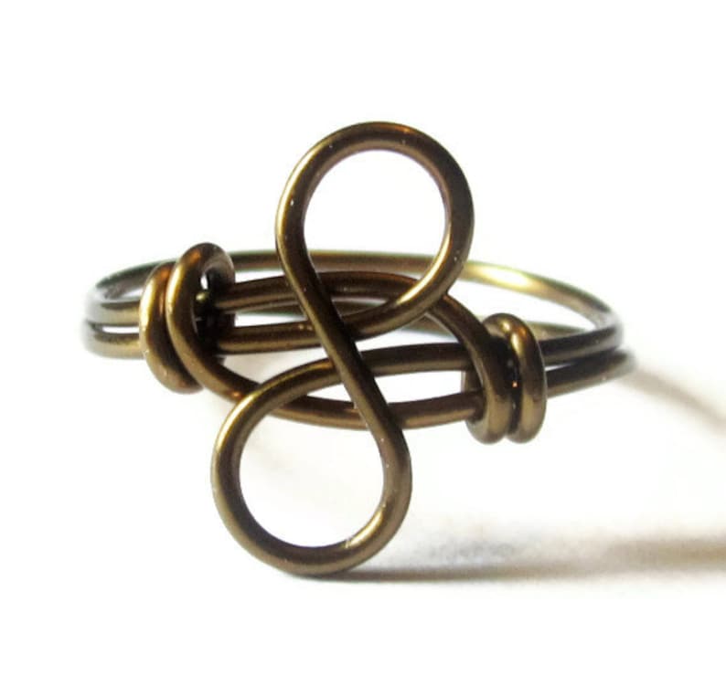 Wire Wrapped Infinity Ring, Custom Size Antique Brass Promise Ring ...