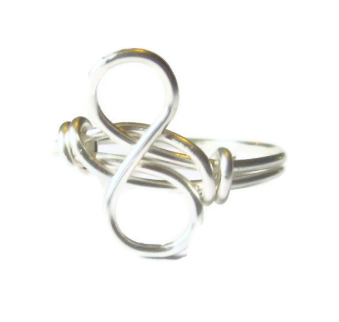 Silver Infinity Ring, Custom Size Wire Wrapped Infinity Jewelry ...
