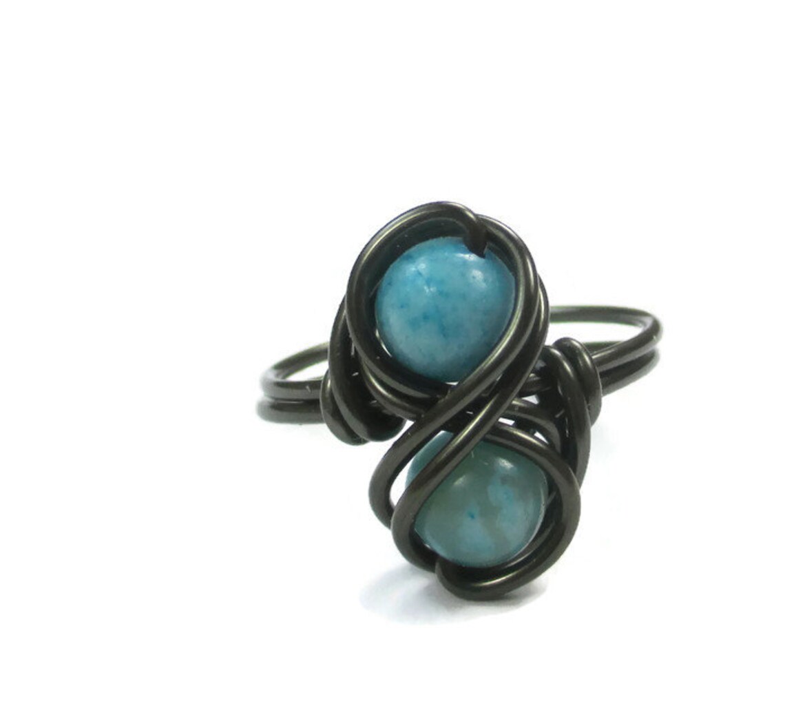 Turquoise Infinity Ring Custom Size Boho Style Jewelry Wire - Etsy