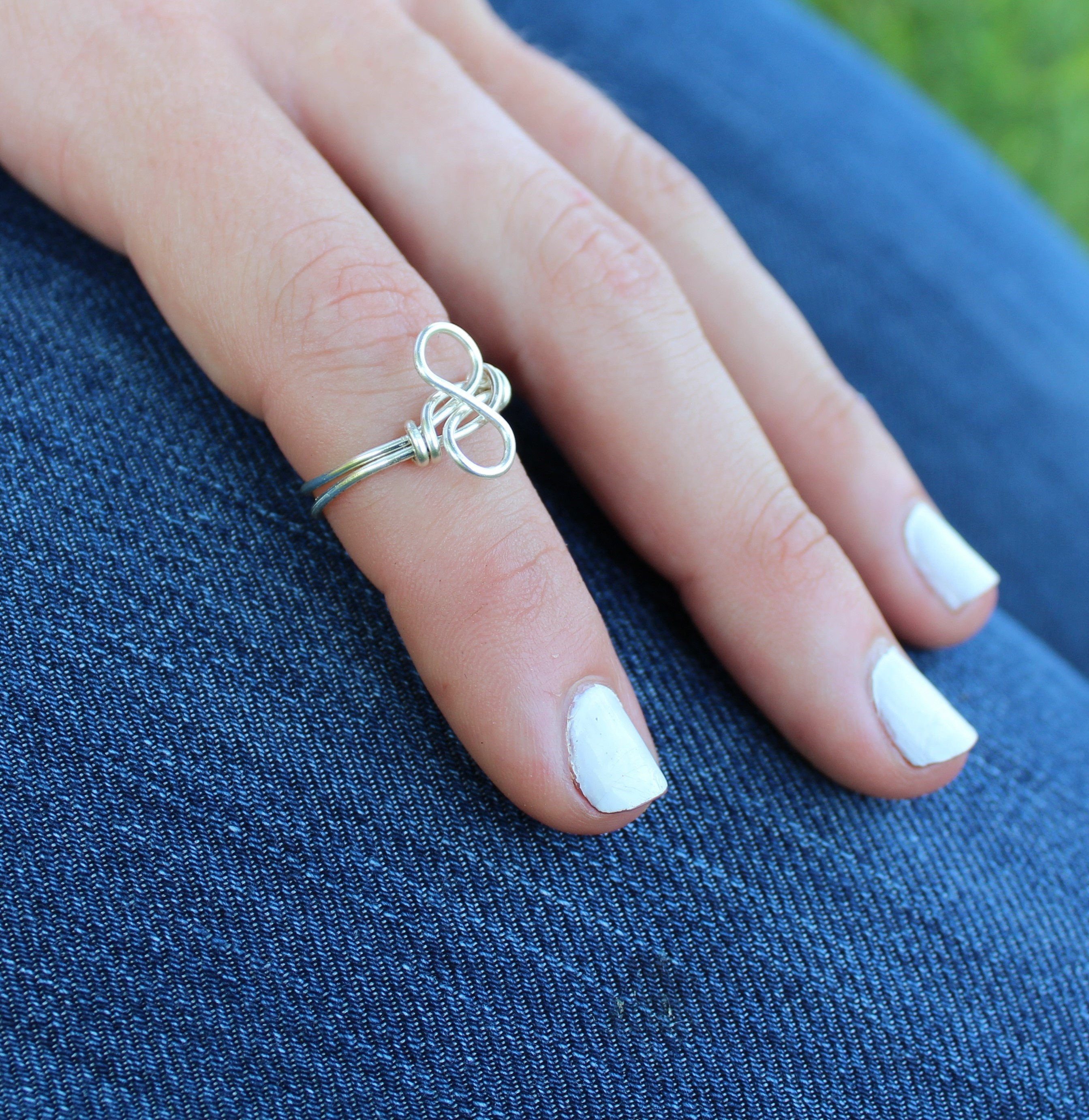 Wire Wrapped Infinity Ring, Custom Size Antique Brass Promise Ring ...