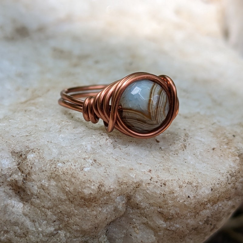 Banded Agate Ring - Etsy