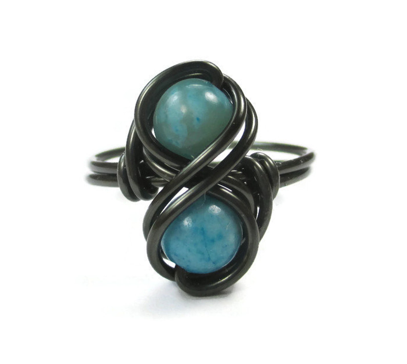 Turquoise Infinity Ring Custom Size Boho Style Jewelry Wire - Etsy