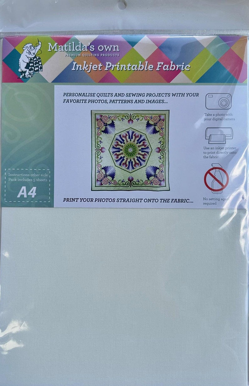 Inkjet Printable Fabric A4 Size PQC001 - Etsy