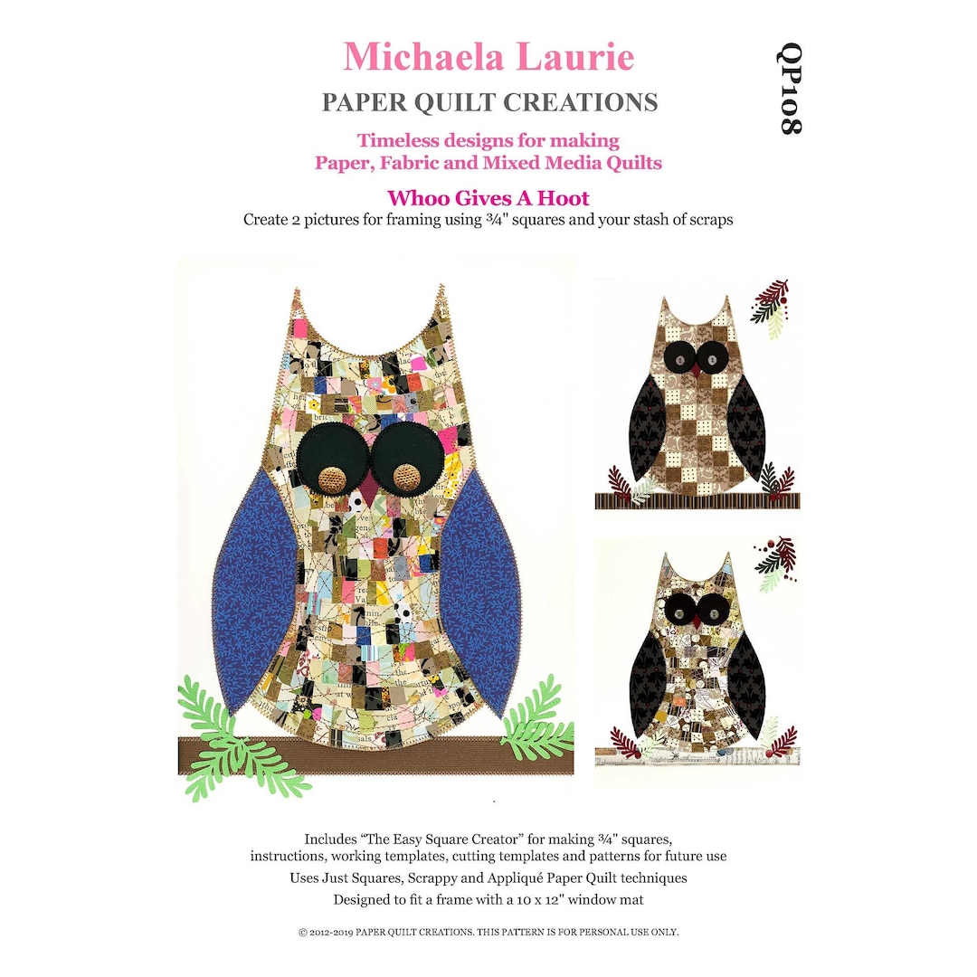 Whoo Gives A Hoot Paper Quilt Picture Pattern - QP108 - Etsy