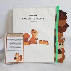 Five Little Acorns Felt Story Set: Interactive Learning Toy - Etsy