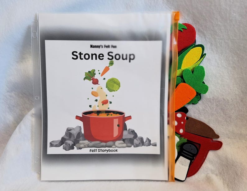 Stone Soup Felt Story Set: Handmade Interactive Play Food - Etsy