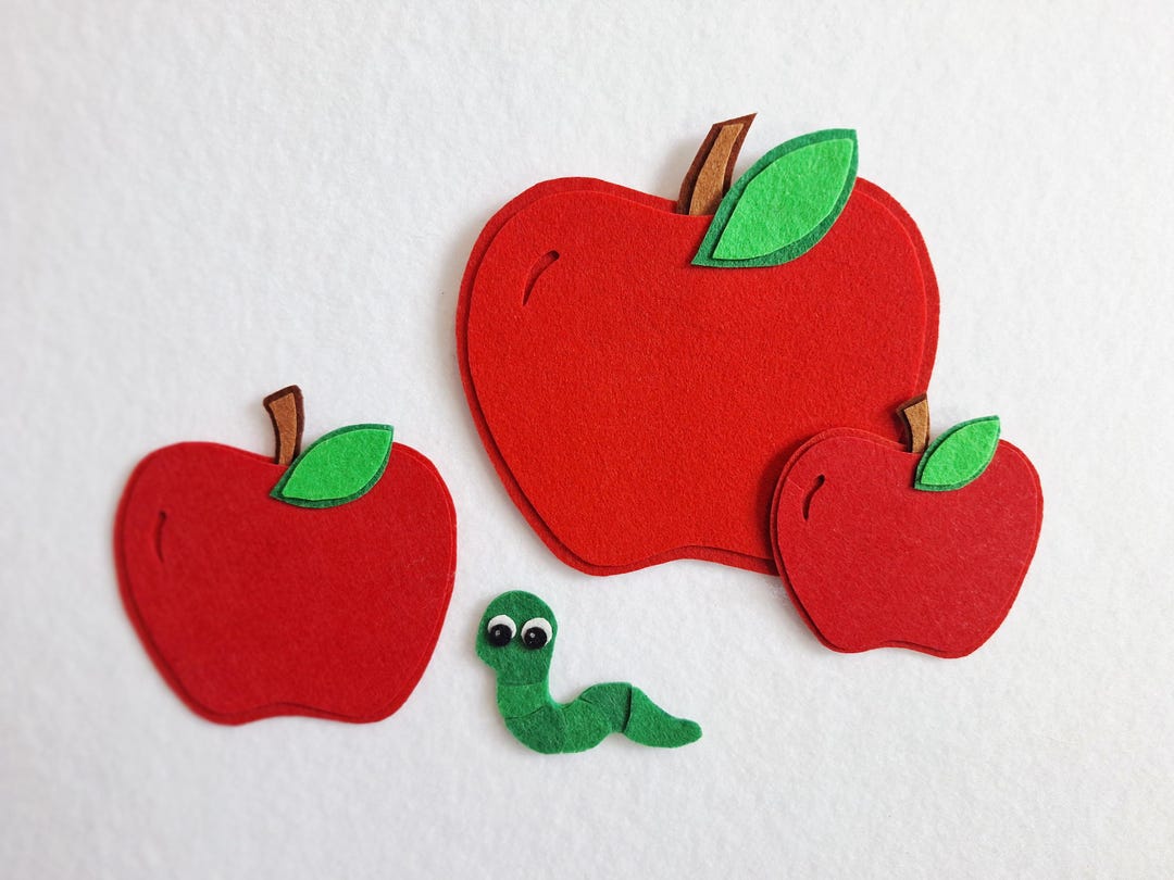 Apple Felt Story Set: Worm Hide and Seek Learning Toy - Etsy