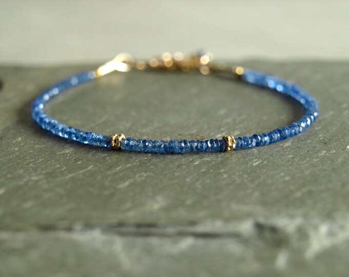 Blue Sapphire Bracelet With Real Natural Small Sapphires and | Etsy