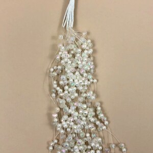 Vintage Bridal White or Ivory Pearl Sprays W/ Illusion Wire, 12 Stem ...