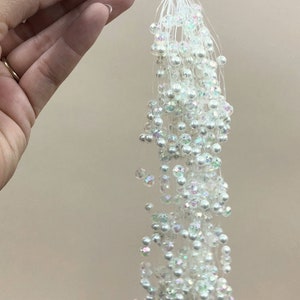 Vintage Bridal White or Ivory Pearl Sprays W/ Illusion Wire, 12 Stem ...