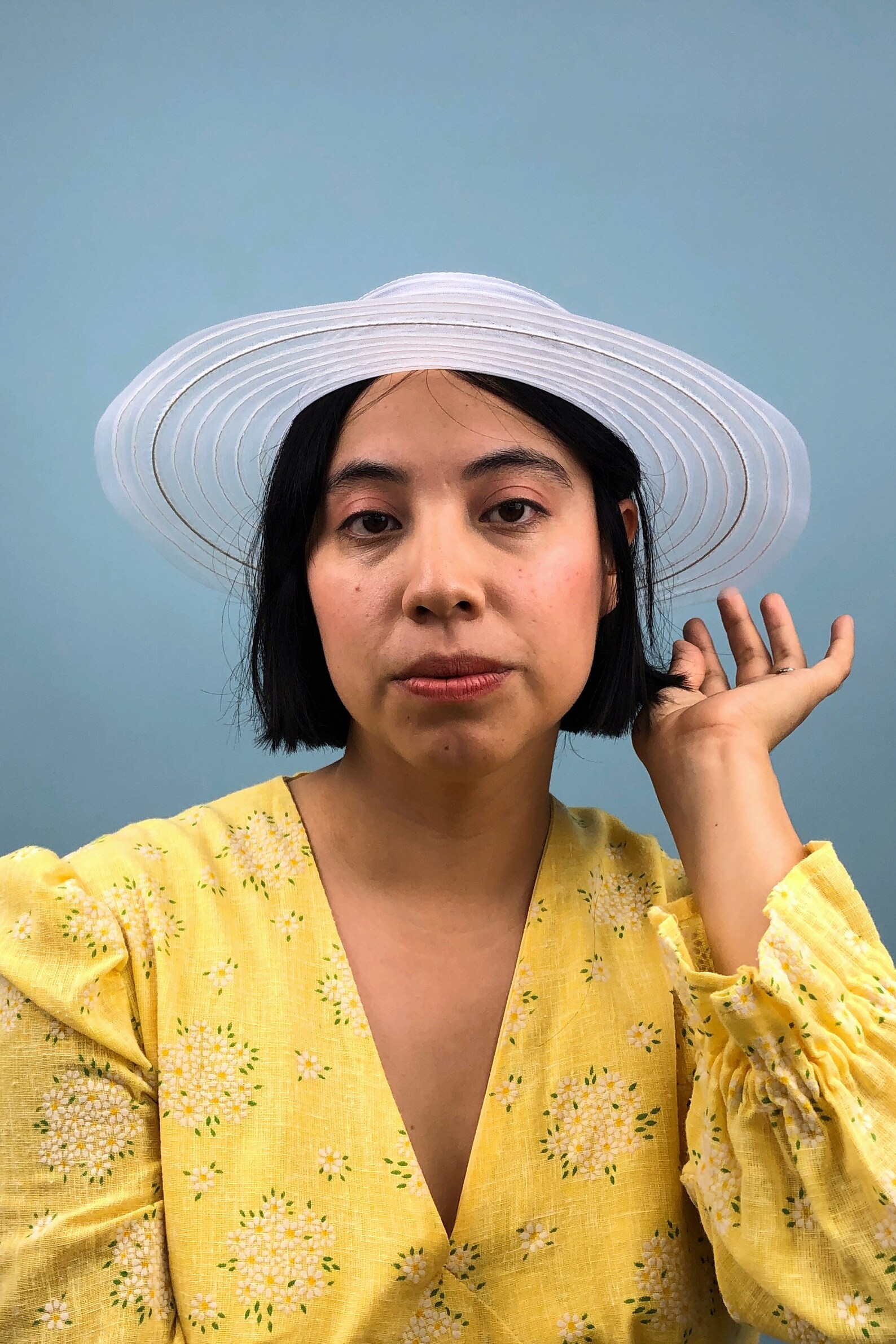 Vintage 1970s Sheer Straight Brim Sunhat With Middle Wire - Etsy