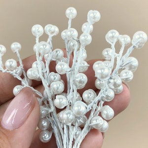 Vintage Pearl Twisted Beaded Sprays, White Faux Pearl Sprays, Floral ...