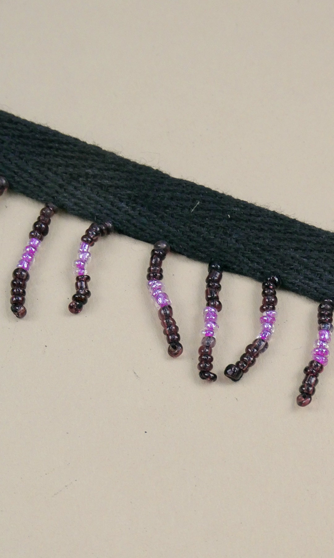 Short Purple & Dark Purple Beaded Trim, Sold by the Yard, Limited Stock ...